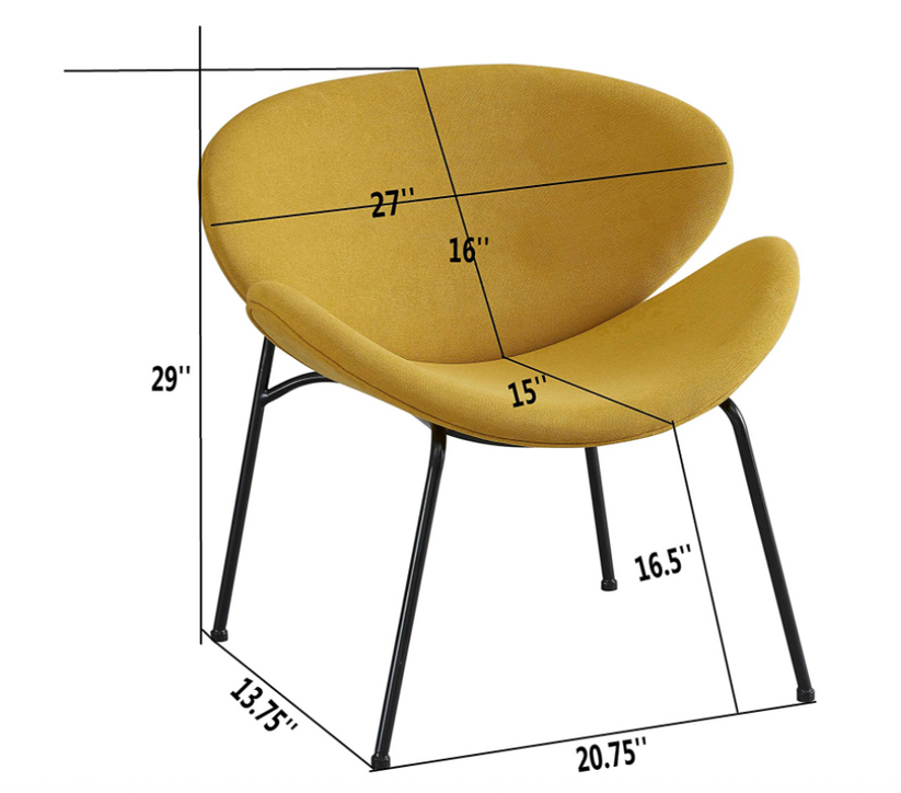 Cui Liu Amura Accent Chair Set of 2 Soft Plush Fabric Retro Designer C